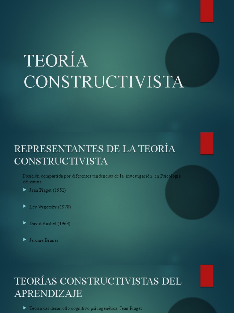 Teoría Constructivista | PDF | Constructivismo (filosofía de la ...