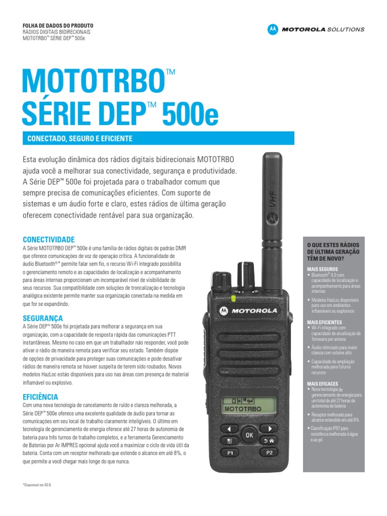 Motorola DEP550 | PDF | Frequência muito alta | Wi-Fi