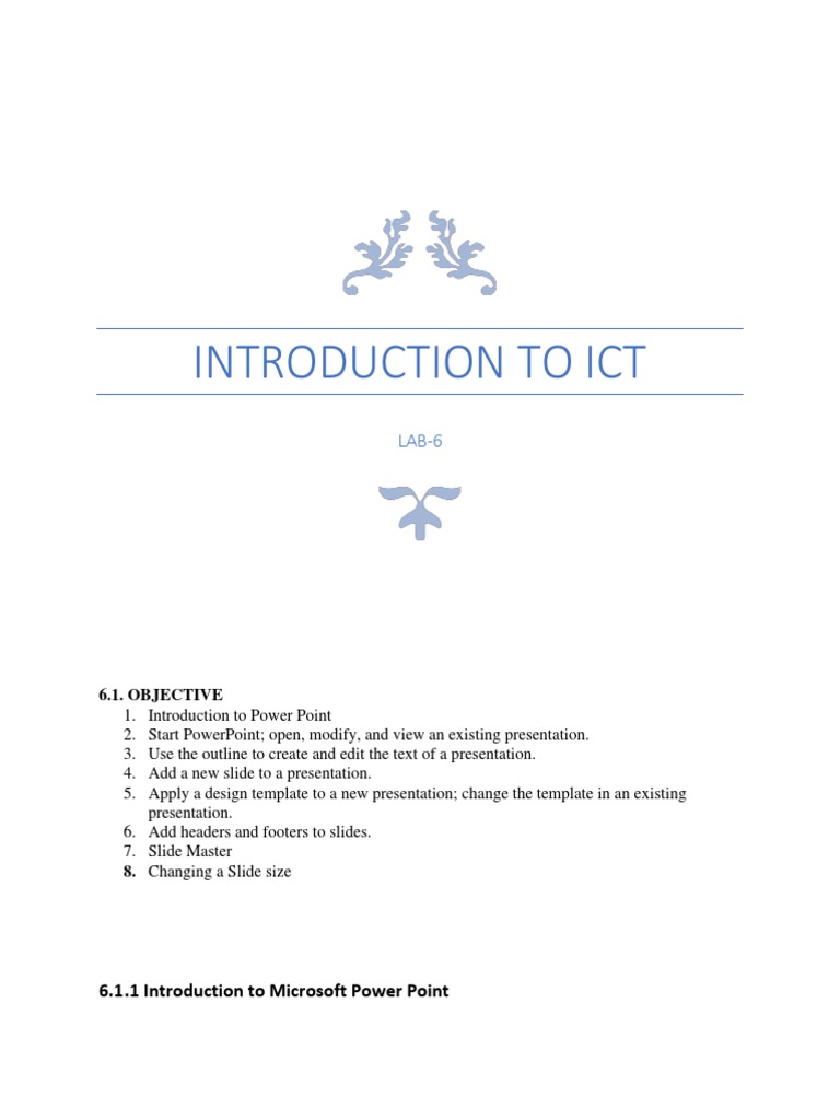 ICT Lab 6 | PDF | Microsoft Power Point | Page Layout