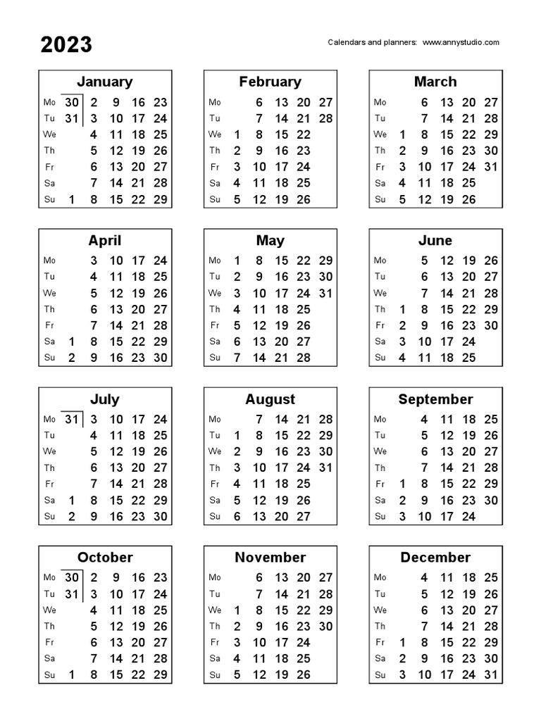 2023-Calendar Printable | PDF