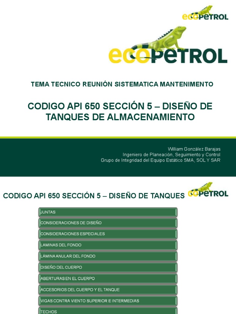 Diseño de Tanques según API 650 | PDF
