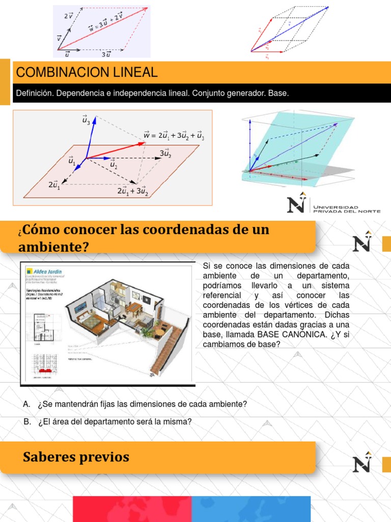 4 - Combinacion Lineal | PDF | Espacio vectorial | Base (álgebra lineal)