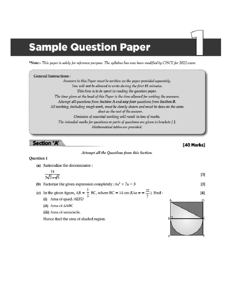 SamplePaper 1 | PDF