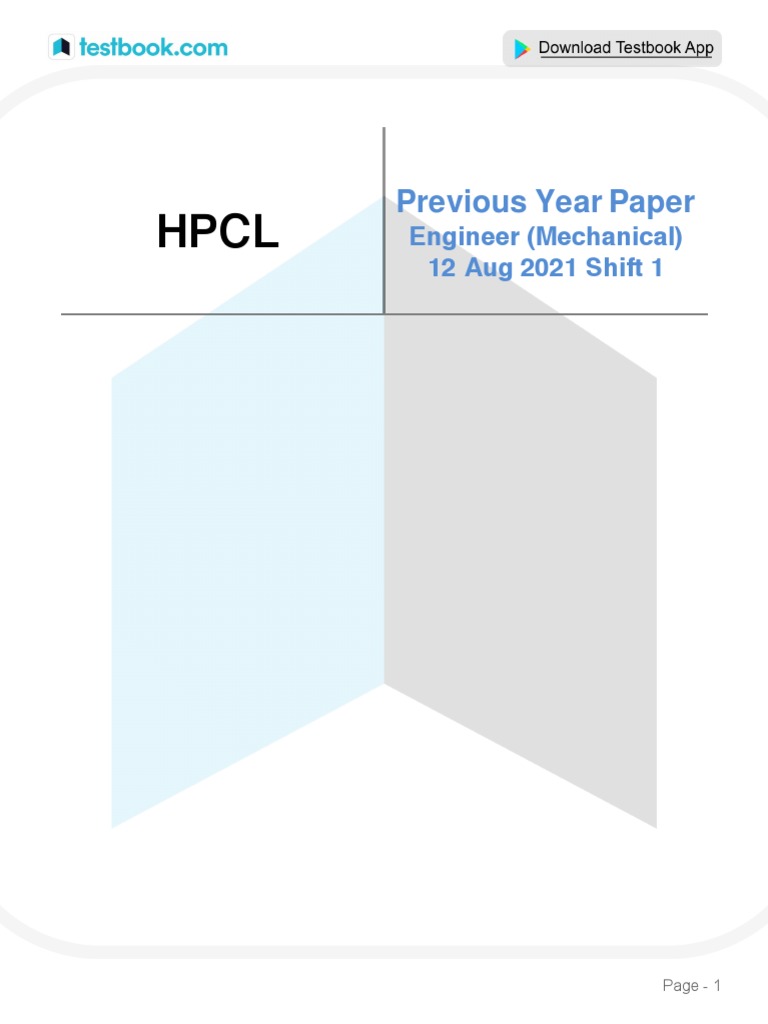 HPCL Engineer (Mechanical) 12 Aug 2021 Shift 1 English | PDF