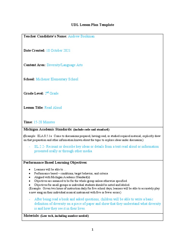 Diversity Lesson Plan | PDF