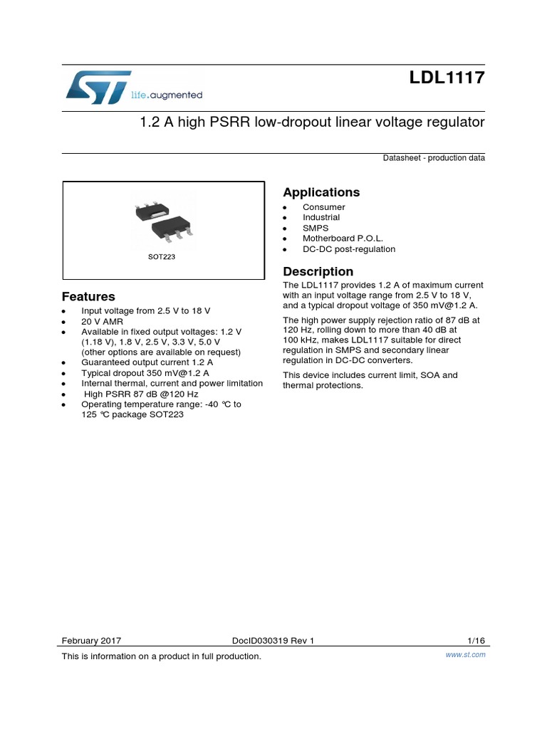 STMicroelectronics LDL1117S33R Datasheet | PDF