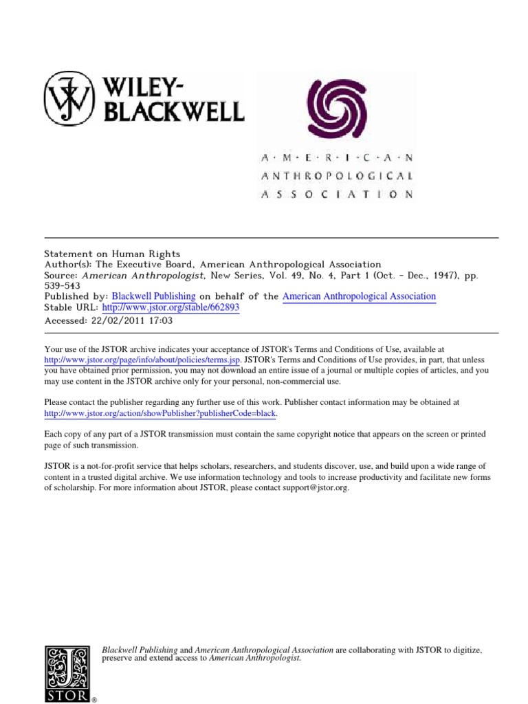 AAS - Statement On Human Rights | PDF | Copyright | Human