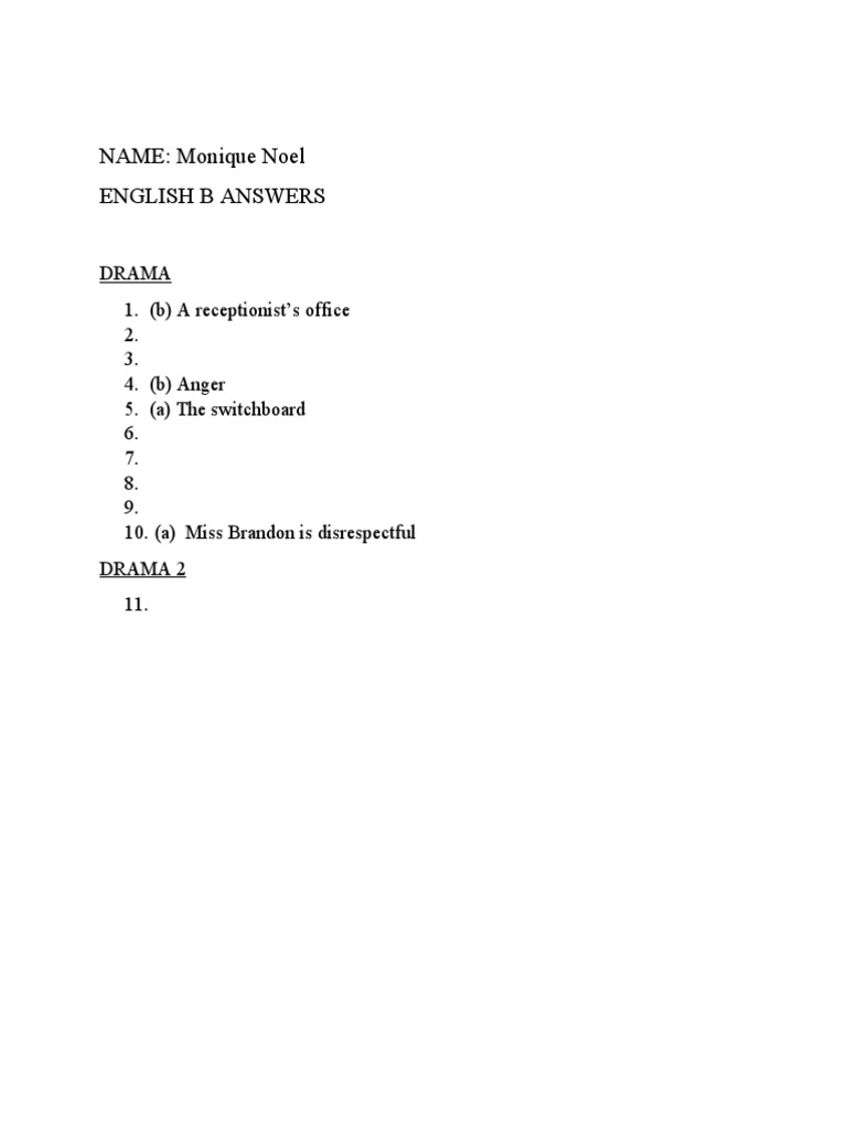 English B Answers | PDF