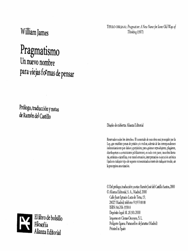 William James - Pragmatismo (6ta Conferencia) | PDF | Verdad | Pragmatismo