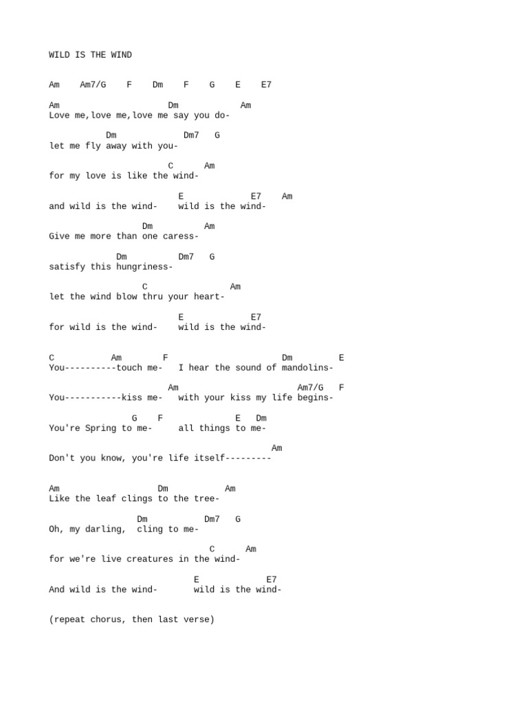 Wild Is The Wind | PDF