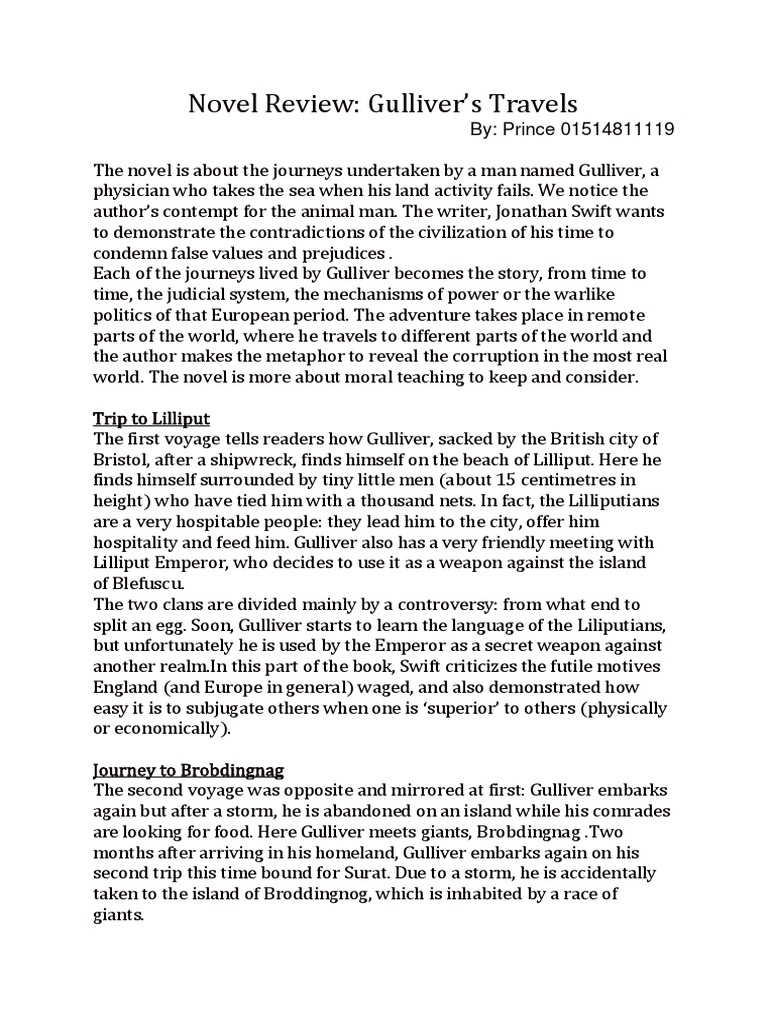 Novel Review: Gulliver's Travels | PDF