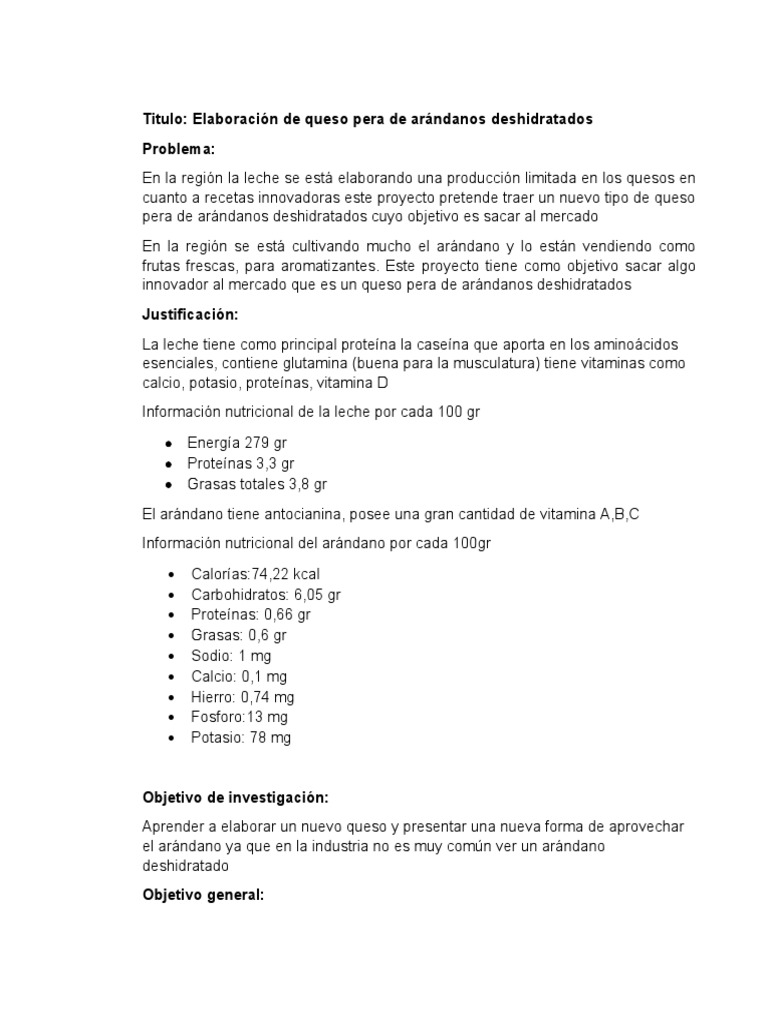 Proyecto Elaboracion de Queso | PDF | Queso | Leche