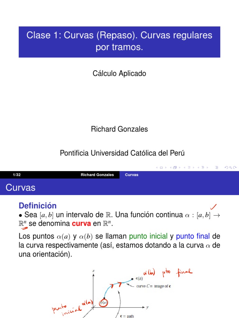 Clase 1 Cal4 2021-1 | PDF | Curva | Función (Matemáticas)
