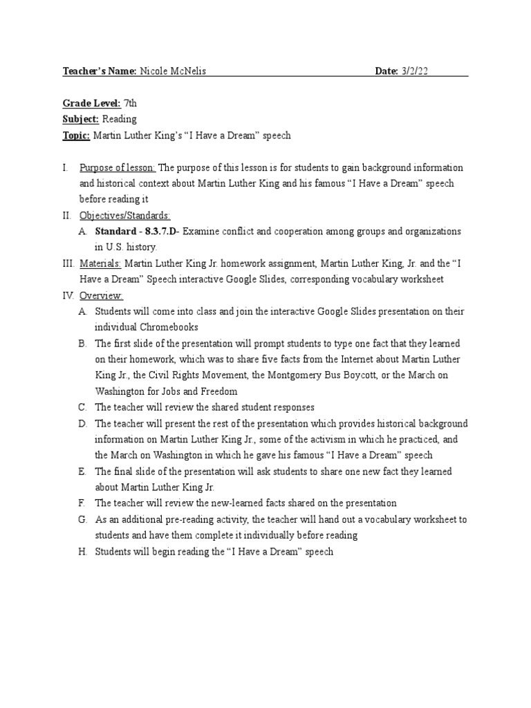 3 2 MLK Introduction Lesson | PDF