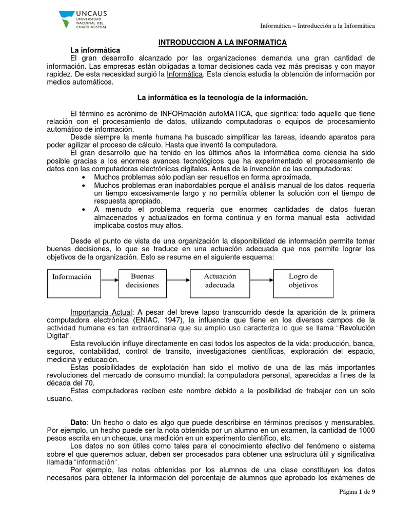 Informatica - Tema 1 - Introduccion A La Informatica | PDF | Codificación de caracteres ...