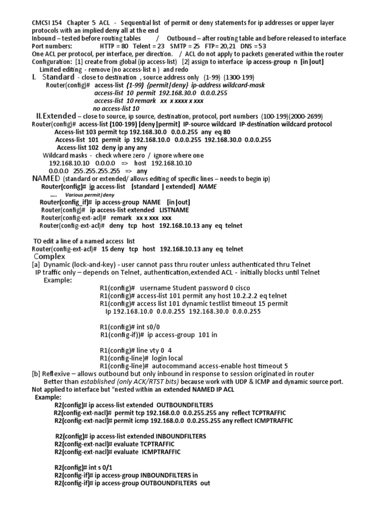 An In-Depth Guide to Access Control Lists (ACLs): Standard, Extended ...