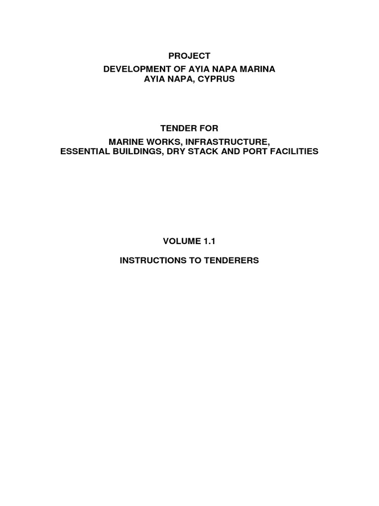 Volume 1.1 Instructions To Tenderers | PDF