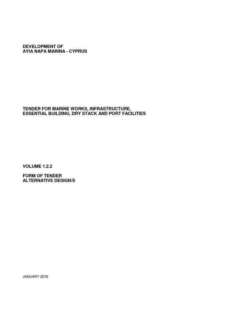 Volume 1.2.2 Form of Tender-Alternative Design | Descargar gratis PDF | Guarantee | Concrete