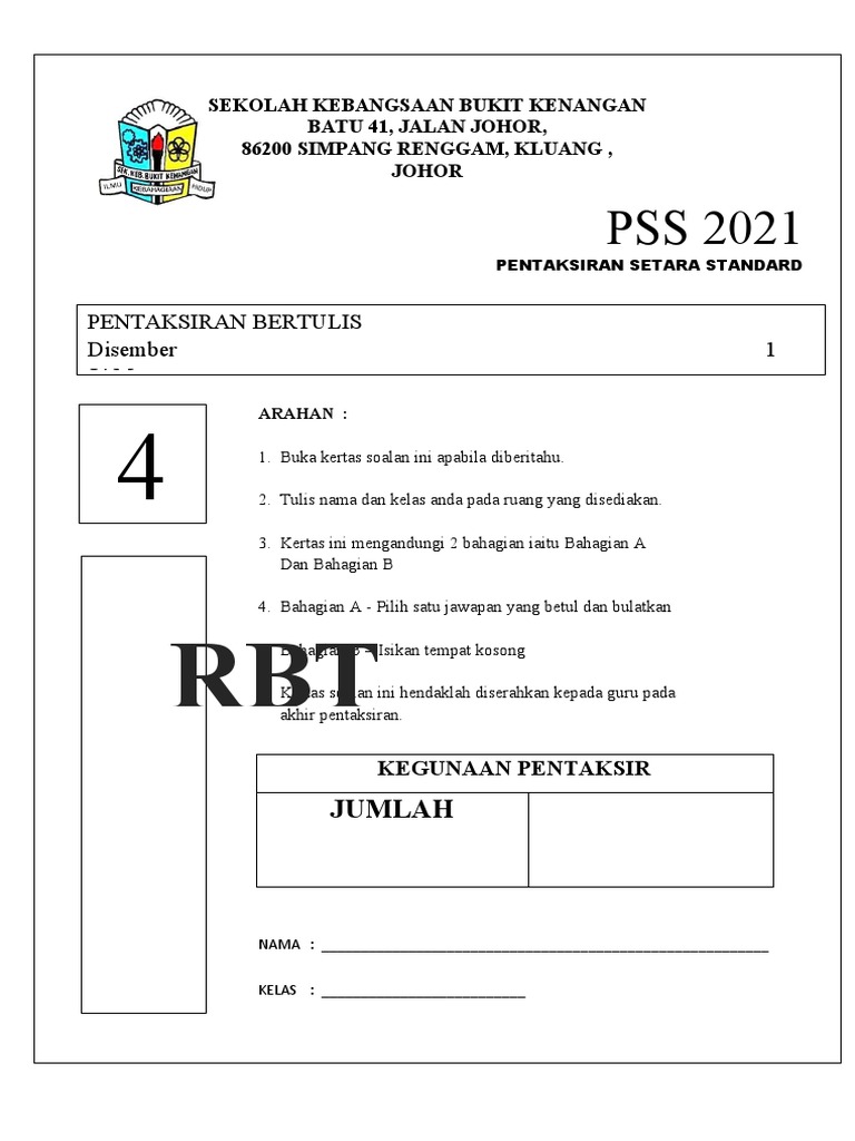 Soalan AKHIR TAHUN RBT TAHUN 5 2021 | PDF