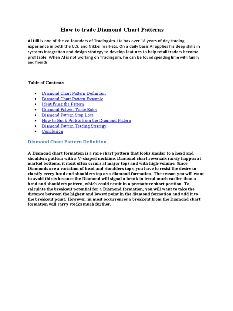How To Trade Diamond Chart Patterns | PDF | Market Trend | Order (Exchange)
