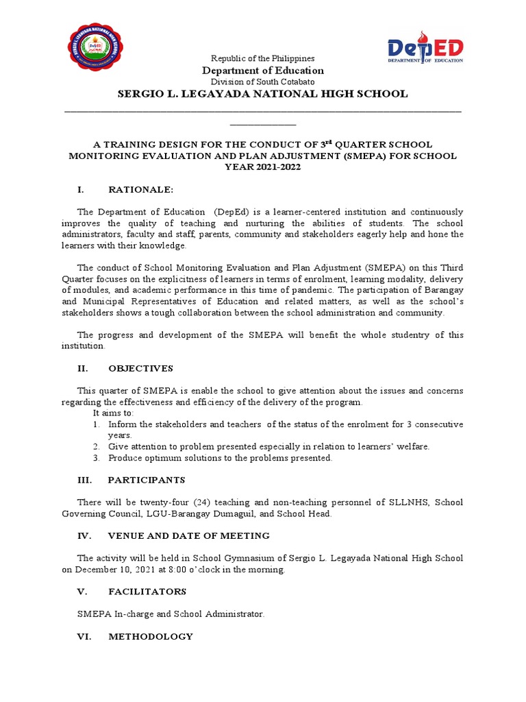 SMEPA Training Design | PDF | Behavior Modification | Cognition