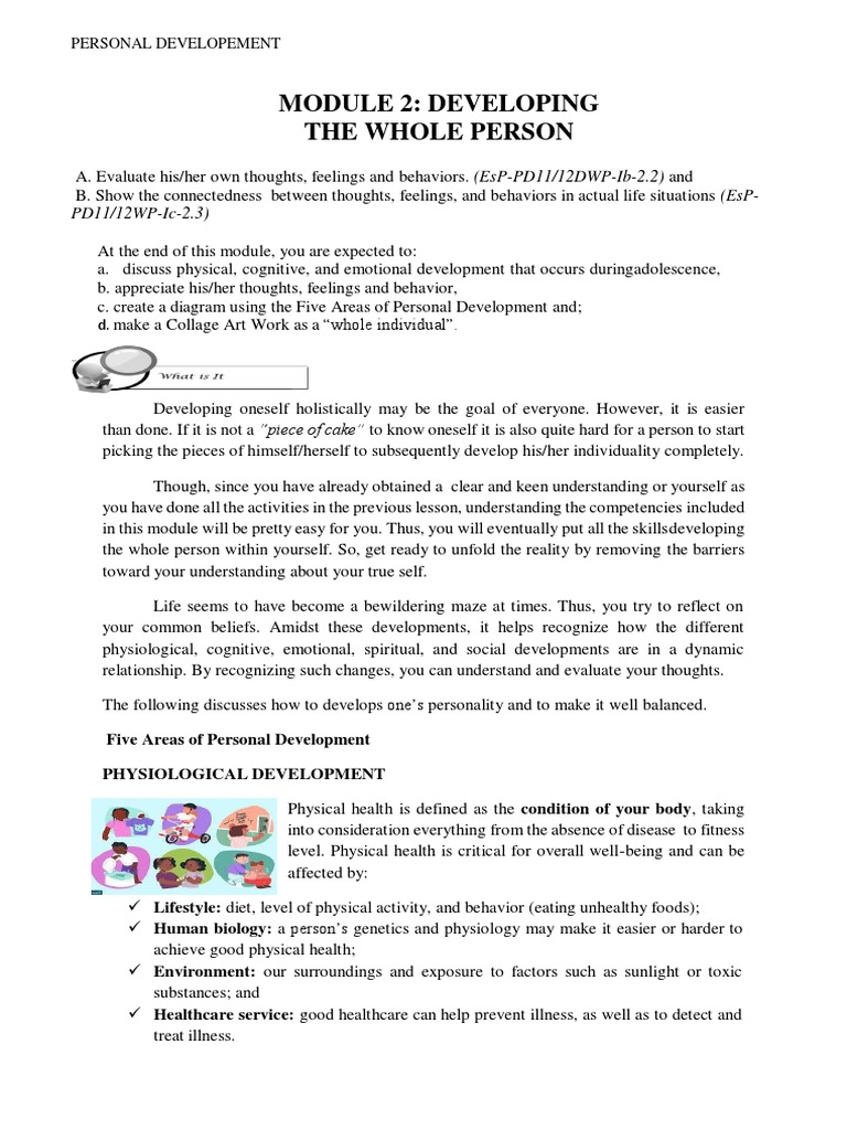 Module 2: Developing The Whole Person: PD11/12WP-Ic-2.3) | PDF ...