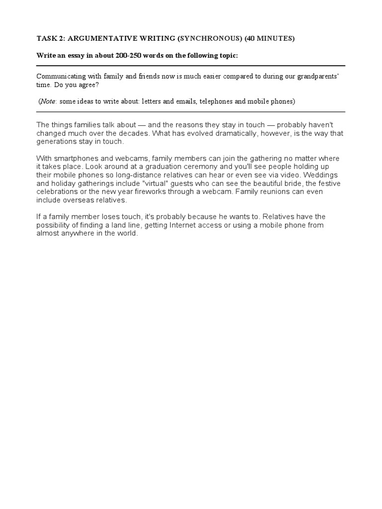 Task 4 Argumentative Writing | PDF
