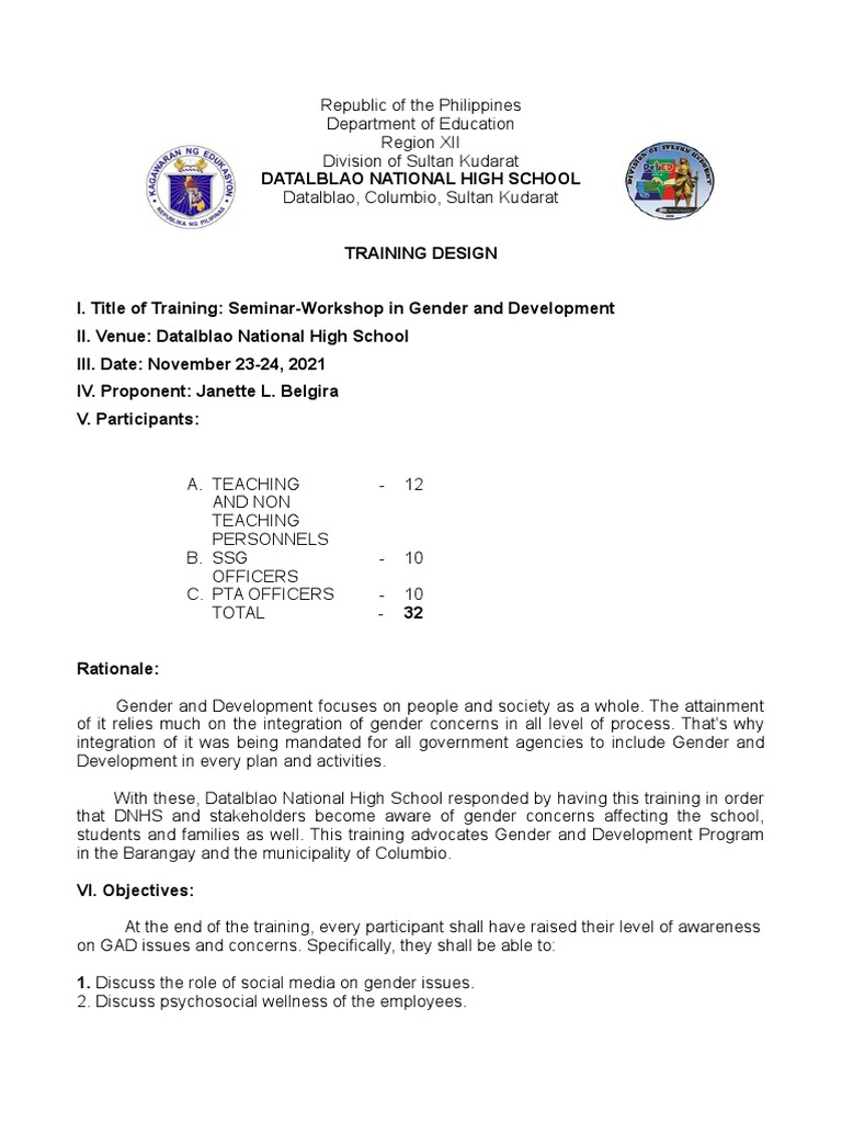 Gad Training Design 2021 | PDF