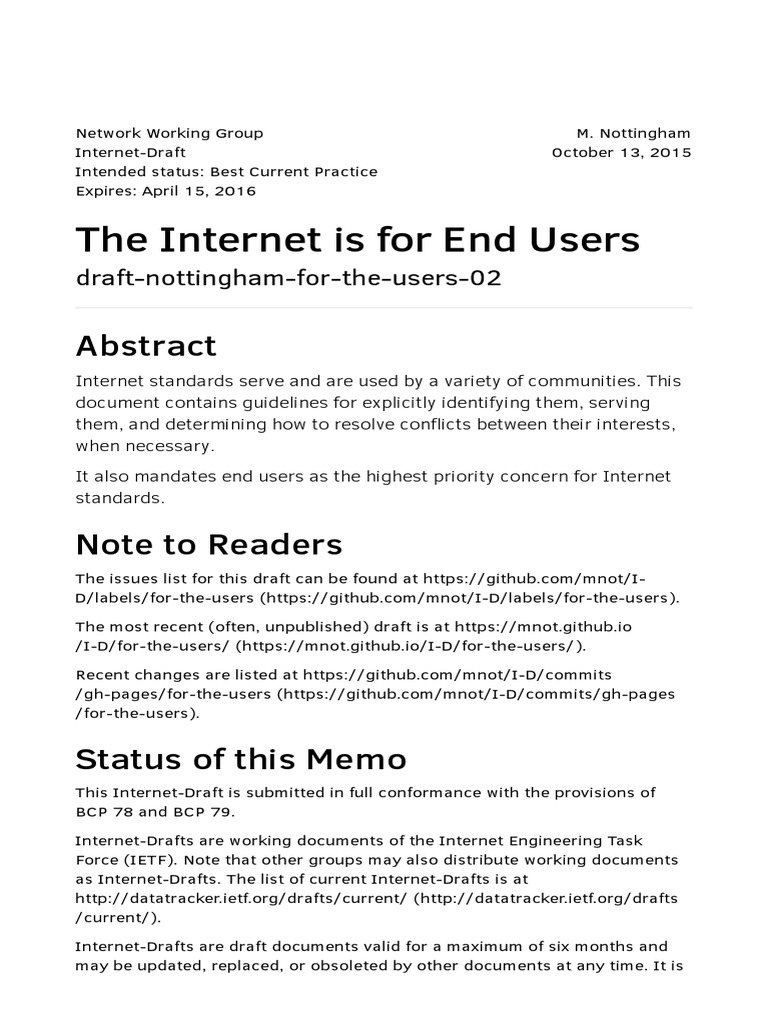 The Internet Is For End Users | PDF | Proxy Server | Internet