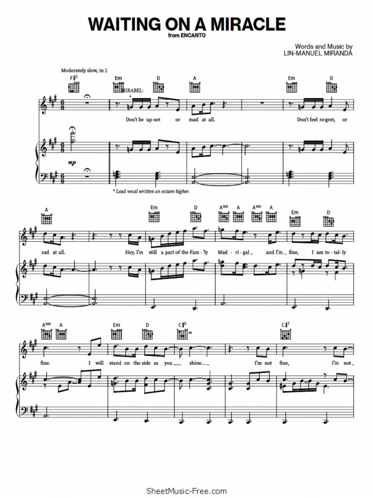 Waiting On A Miracle Sheet Music Encanto | PDF