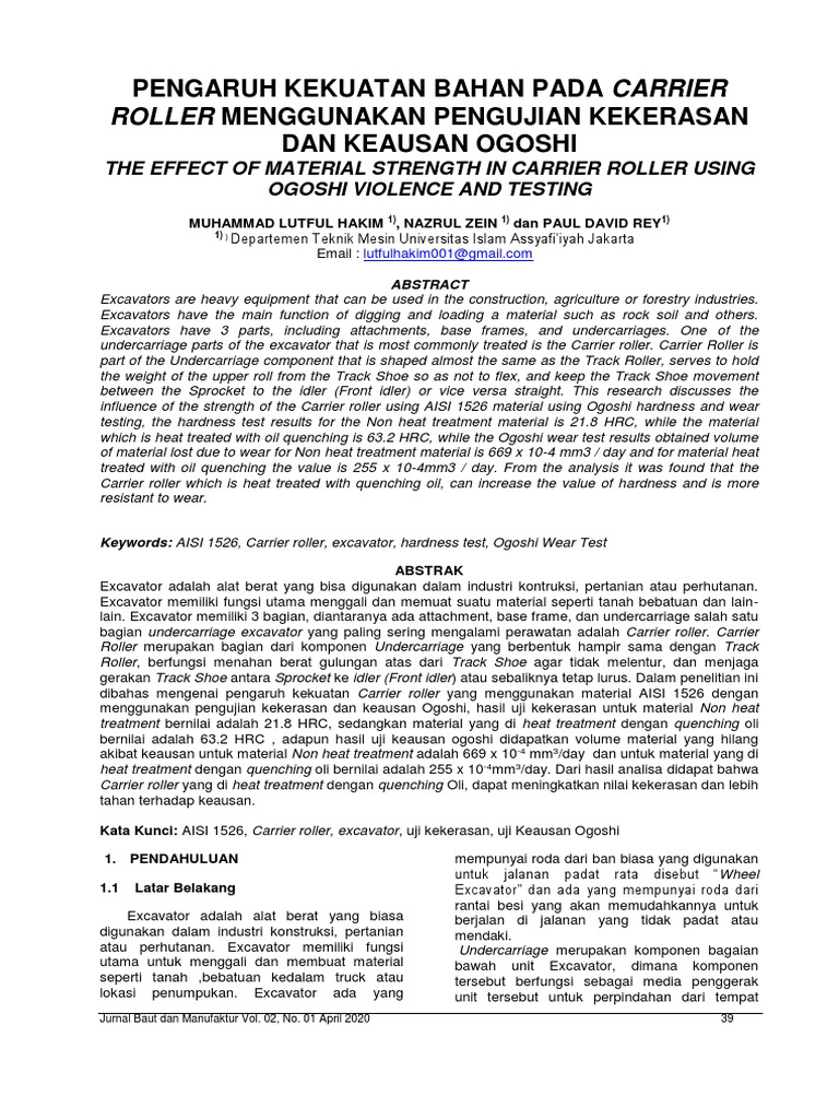 Uji Kekerasan Material Carrier Roller | PDF