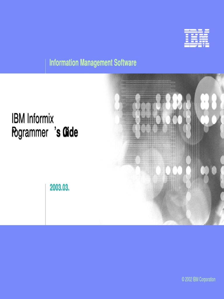 Informix Programmer Guide 한글 Pdf Database Index Data Management