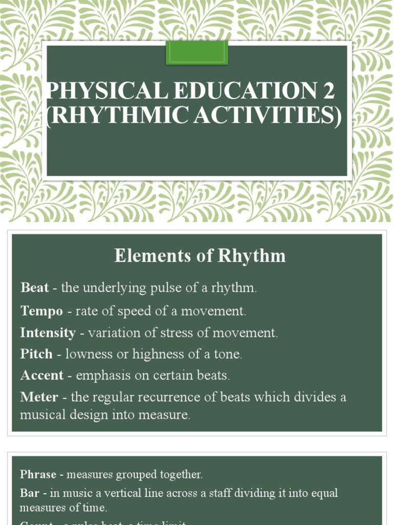 Elements of Rhythm and Movement in PE | PDF | Language Arts & Discipline
