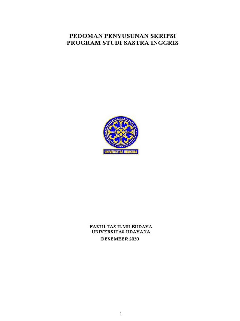 PEDOMAN PENYUSUNAN SKRIPSI PRODI SASING Revisi130121 | PDF