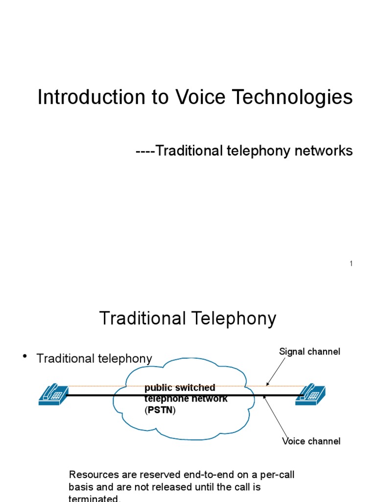 Introduction To Voice Technologies: - Traditional Telephony Networks ...