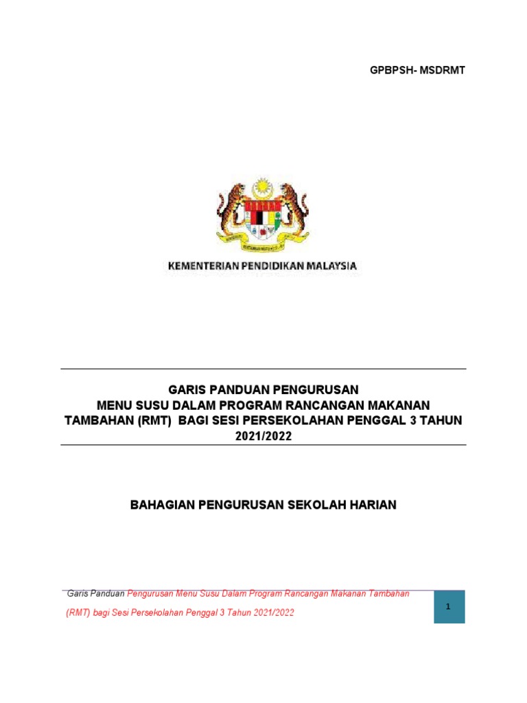 Garis Panduan Pengurusan (Susu) | PDF