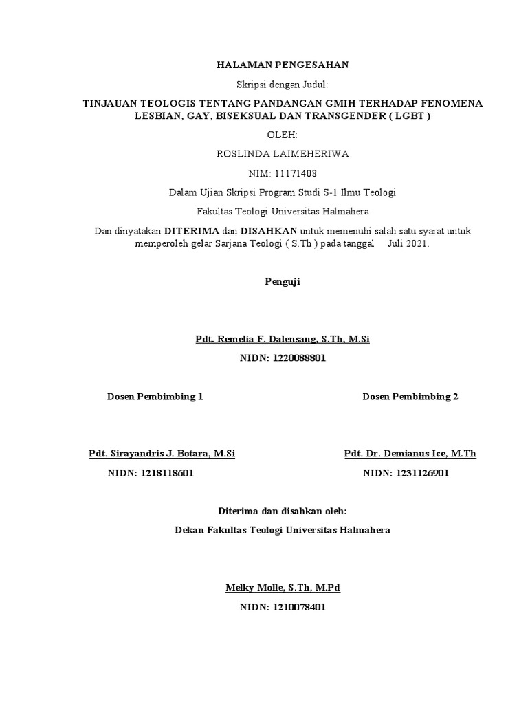 HALAMAN PENGESAHAN Skripsi | PDF