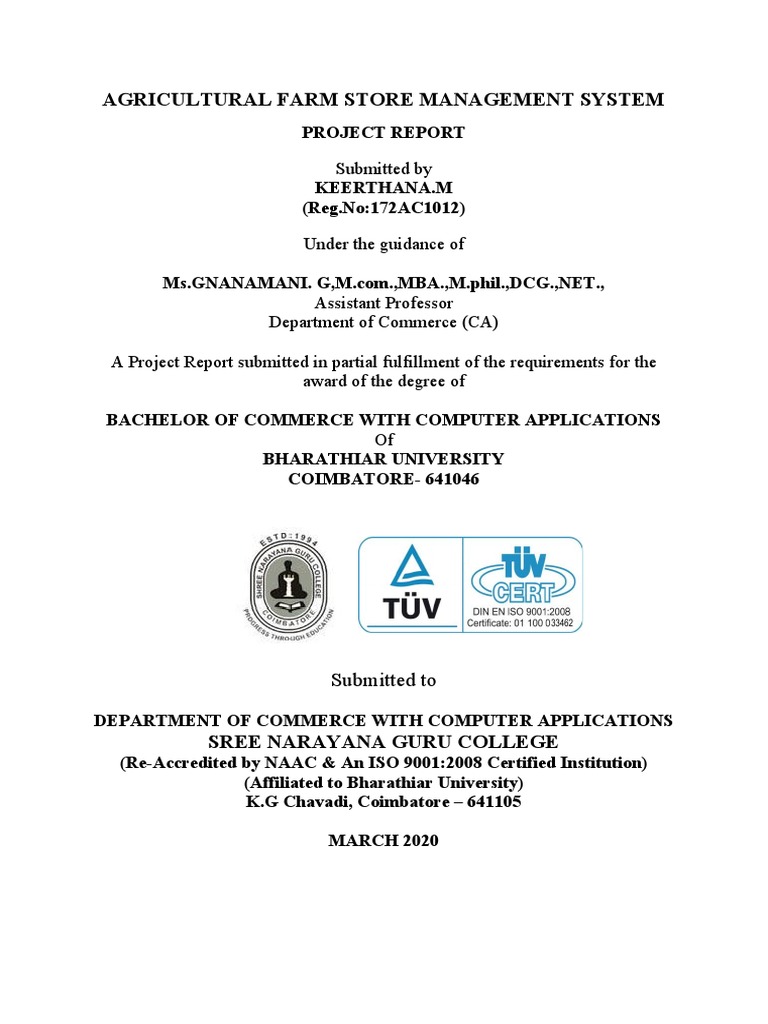 Agricultural Farm Store Management System | PDF | Educational Stages ...