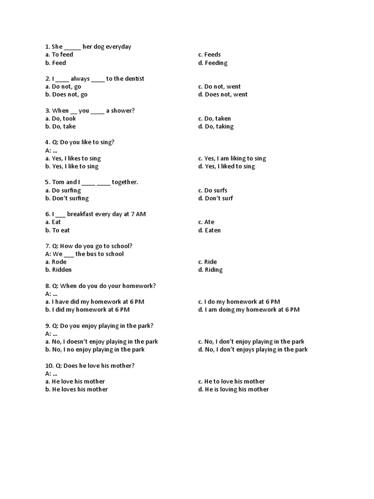 Soal Simple Present | PDF