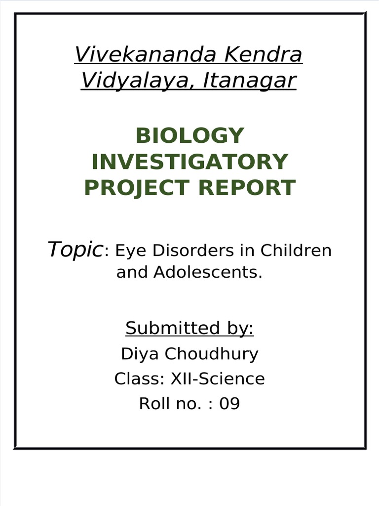 Fdocuments - in Biology Investigatory Project On Eye Diseases | PDF ...