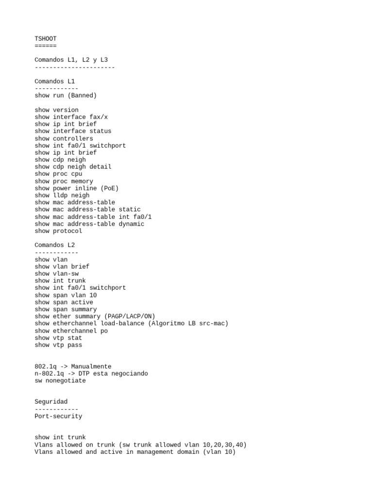 TEAN07 C2 Comandos L2 y L3 | PDF