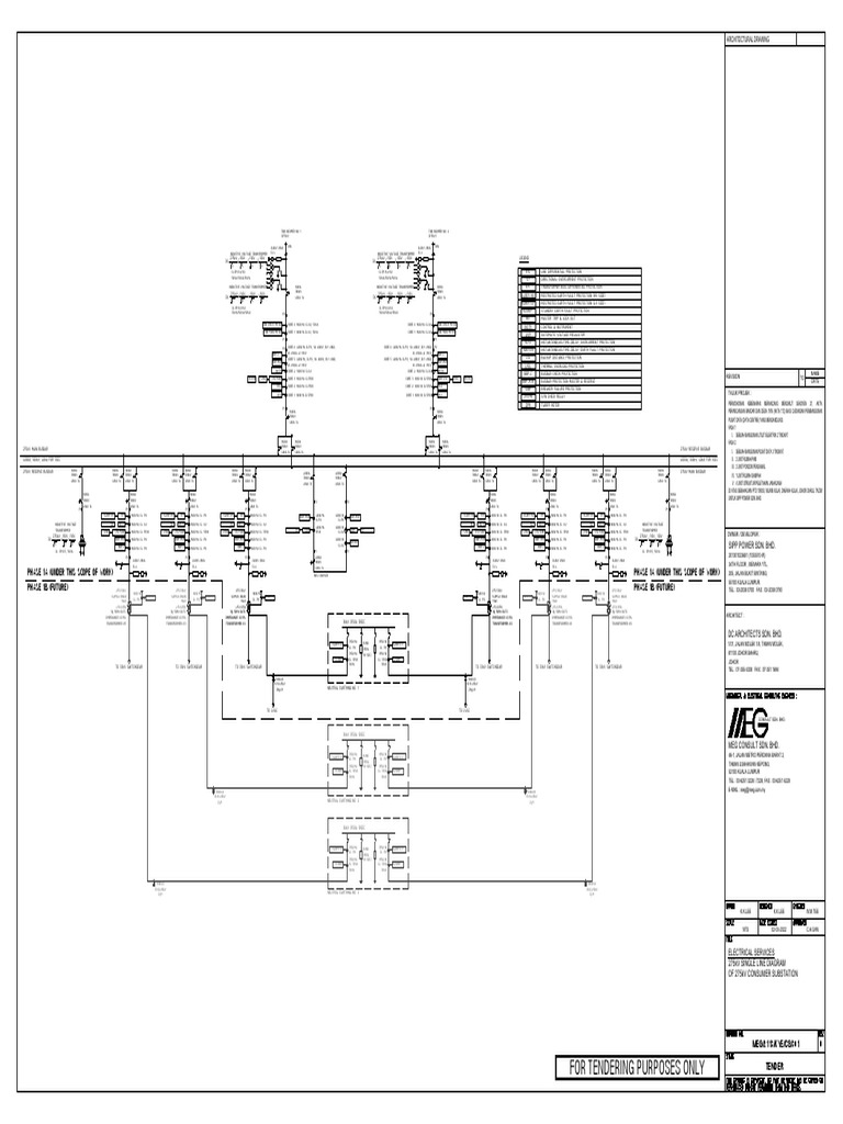 Draw No - MEG-2113-KYE-CS-301 - 275kV Single Line Diagram | PDF ...