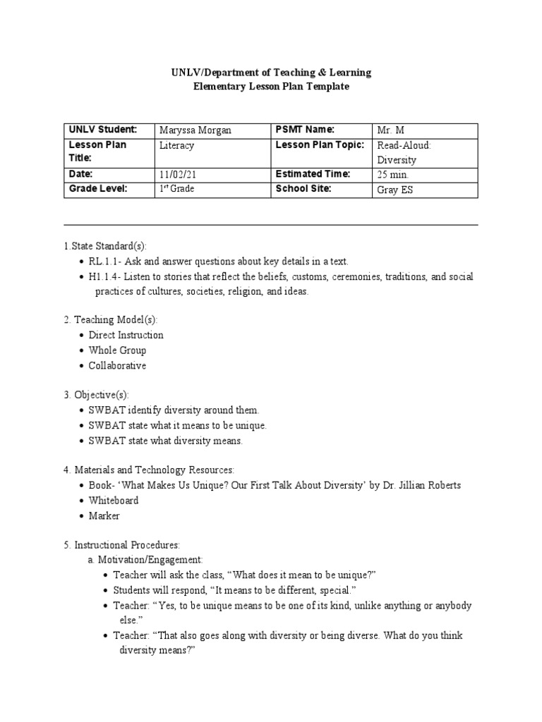 Literacy Lesson Plan - Reflection | PDF | Teachers | Lesson Plan