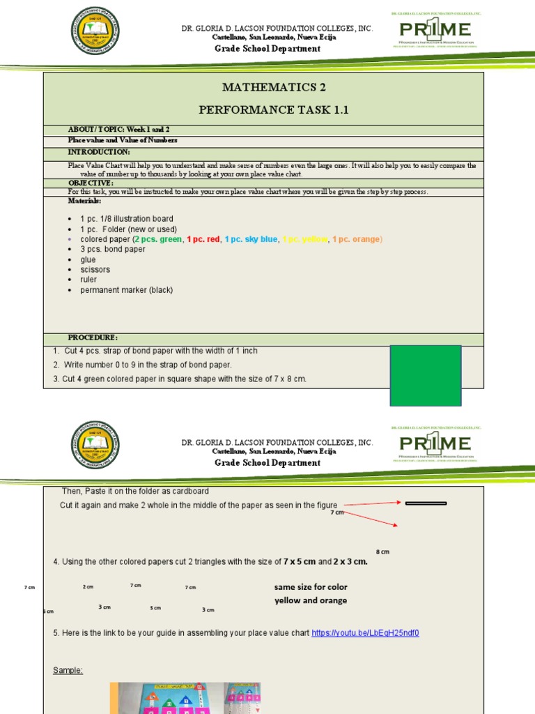 Performace-Task - (Week 1-2) - MATHEMATICS 2 | PDF | Learning | Cognition
