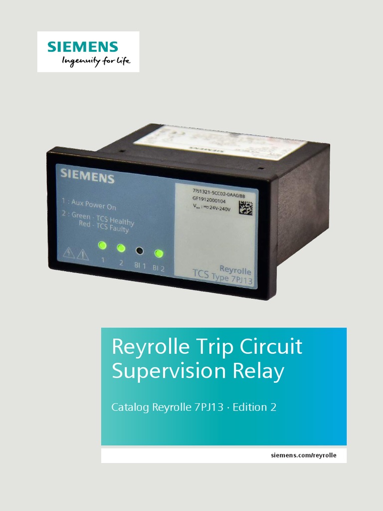 Reyrolle Trip Circuit Supervision Relay: Catalog Reyrolle 7PJ13 Edition ...