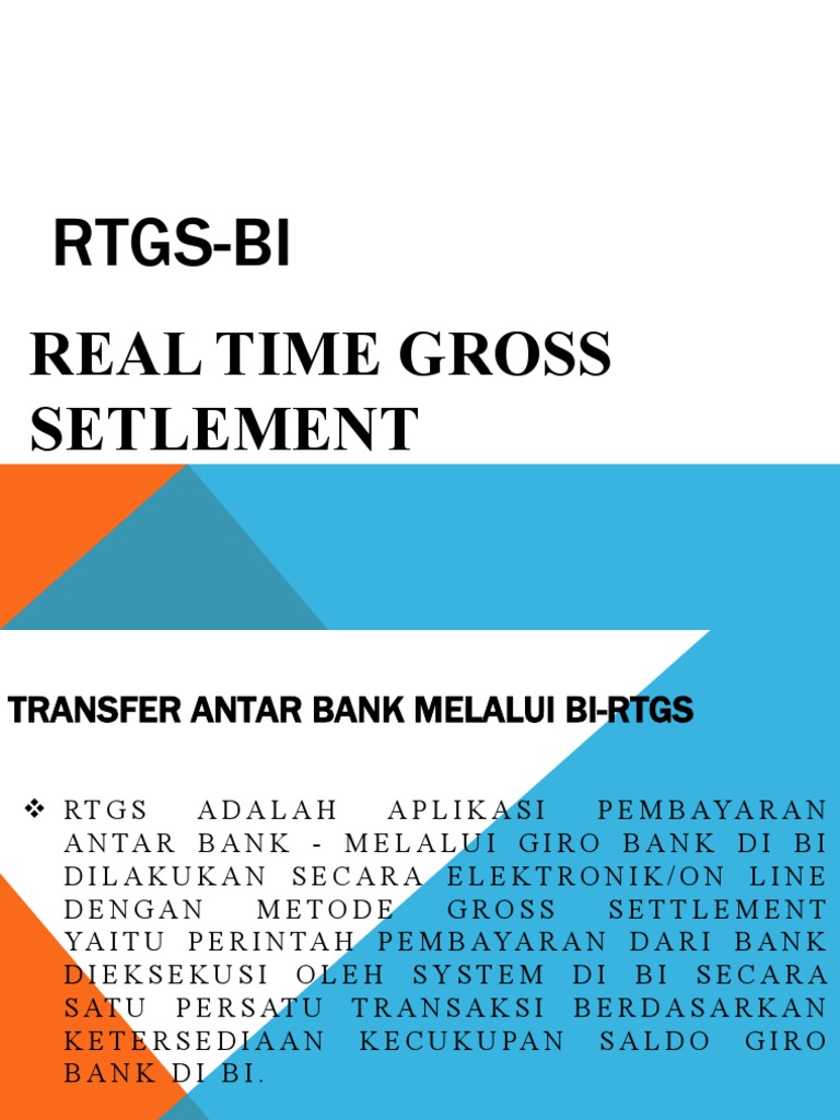 Rtgs-Bi | PDF | Pengelolaan Keuangan & Uang