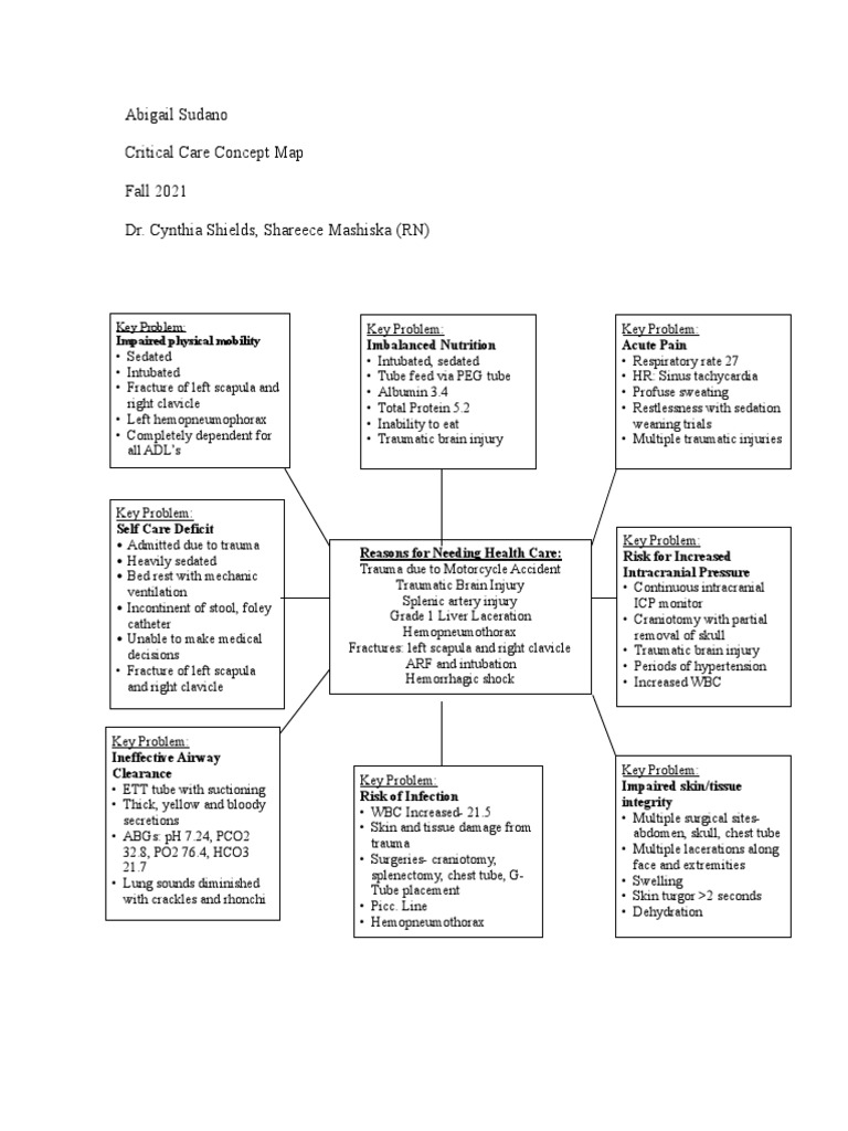 Critical Care Concept Map | PDF | Traumatic Brain Injury | Intensive ...