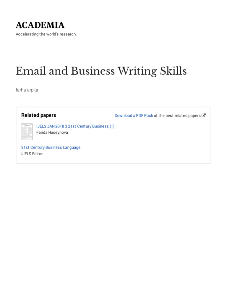Email and Business Writing Skills PDF Free | PDF | Communication | Comma