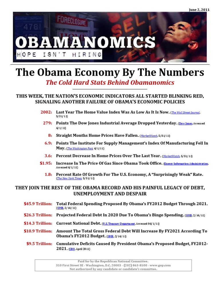 The Obama Economy by The Numbers | PDF | National Debt Of The United ...
