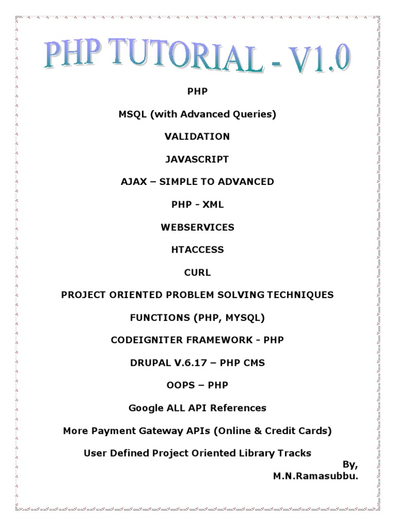 PHP Tutorial | PDF | Http Cookie | Php PHP Tutorial | PDF | Http Cookie | Php